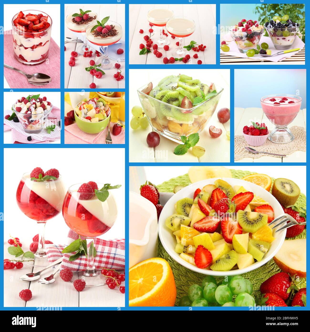 Fruit dessert collage Stock Photo - Alamy