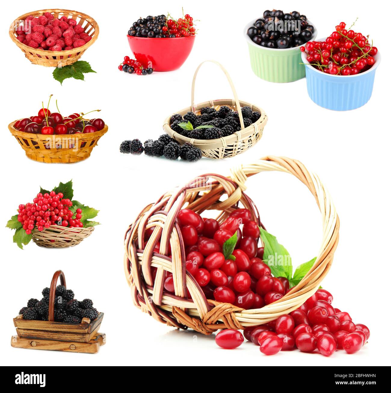 Collage of berries isolated on white Stock Photo - Alamy