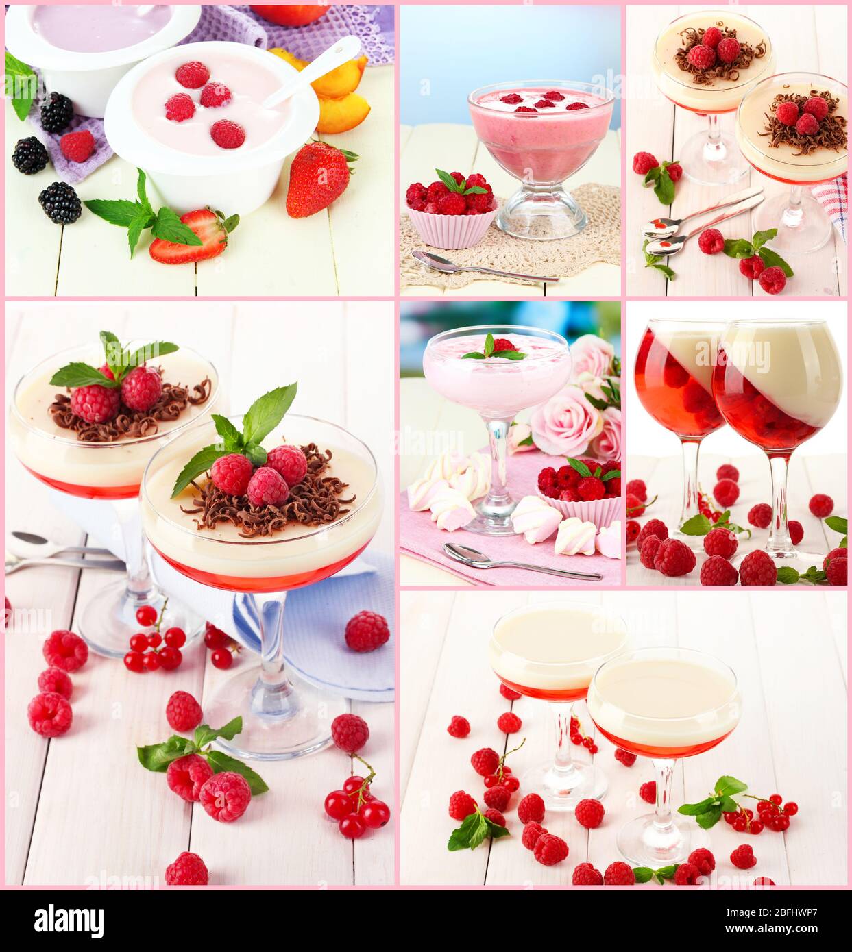 Fruit dessert collage Stock Photo - Alamy