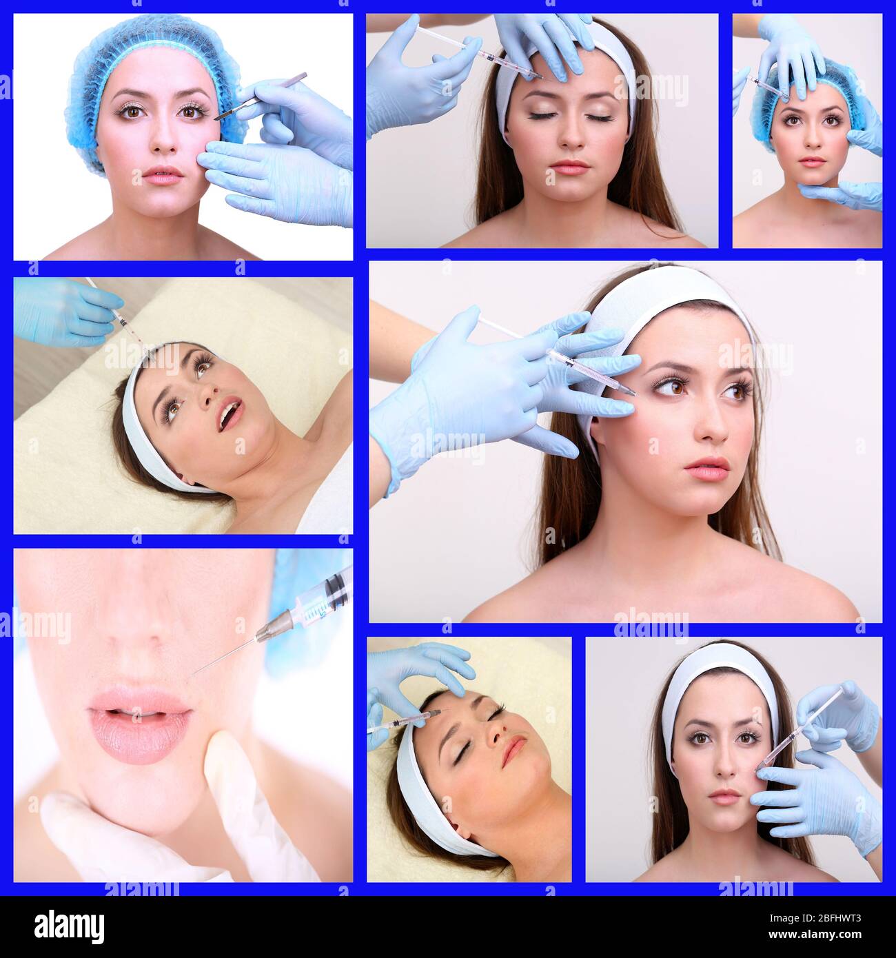 Plastic surgery collage Stock Photo - Alamy