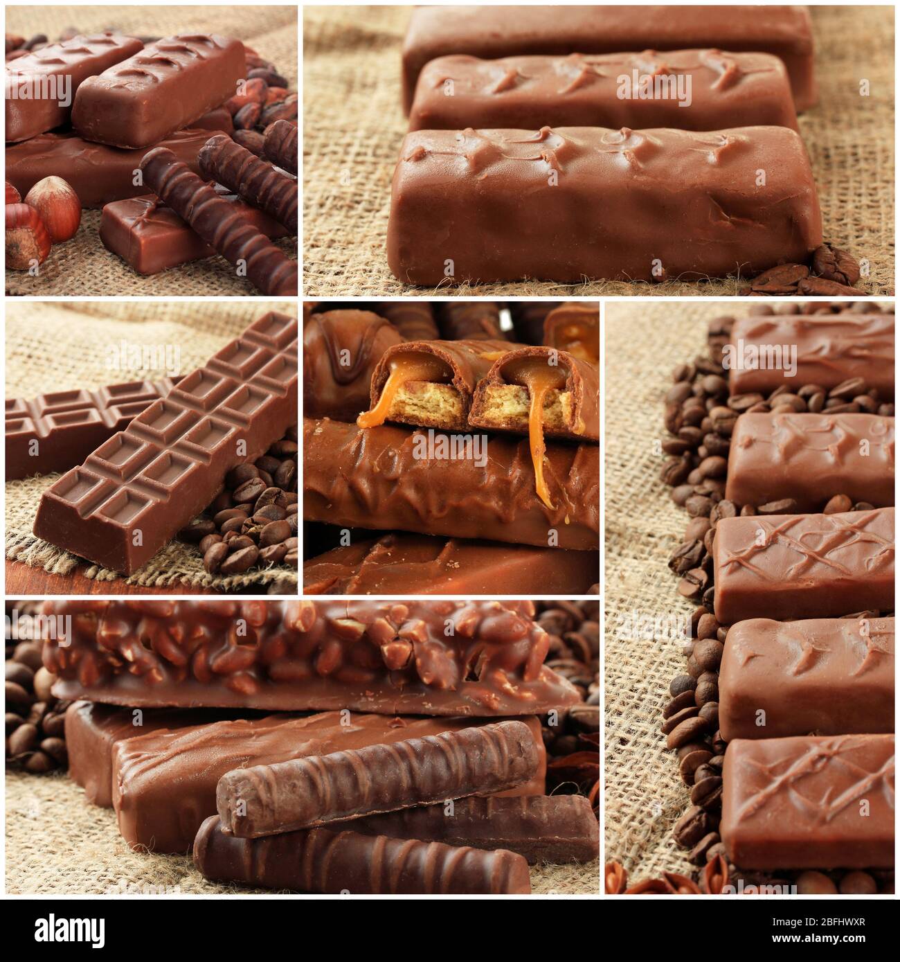 Collage of chocolate bars Stock Photo - Alamy