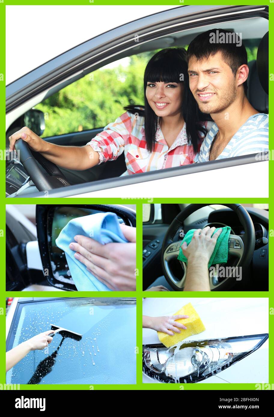Car driving collage Stock Photo - Alamy