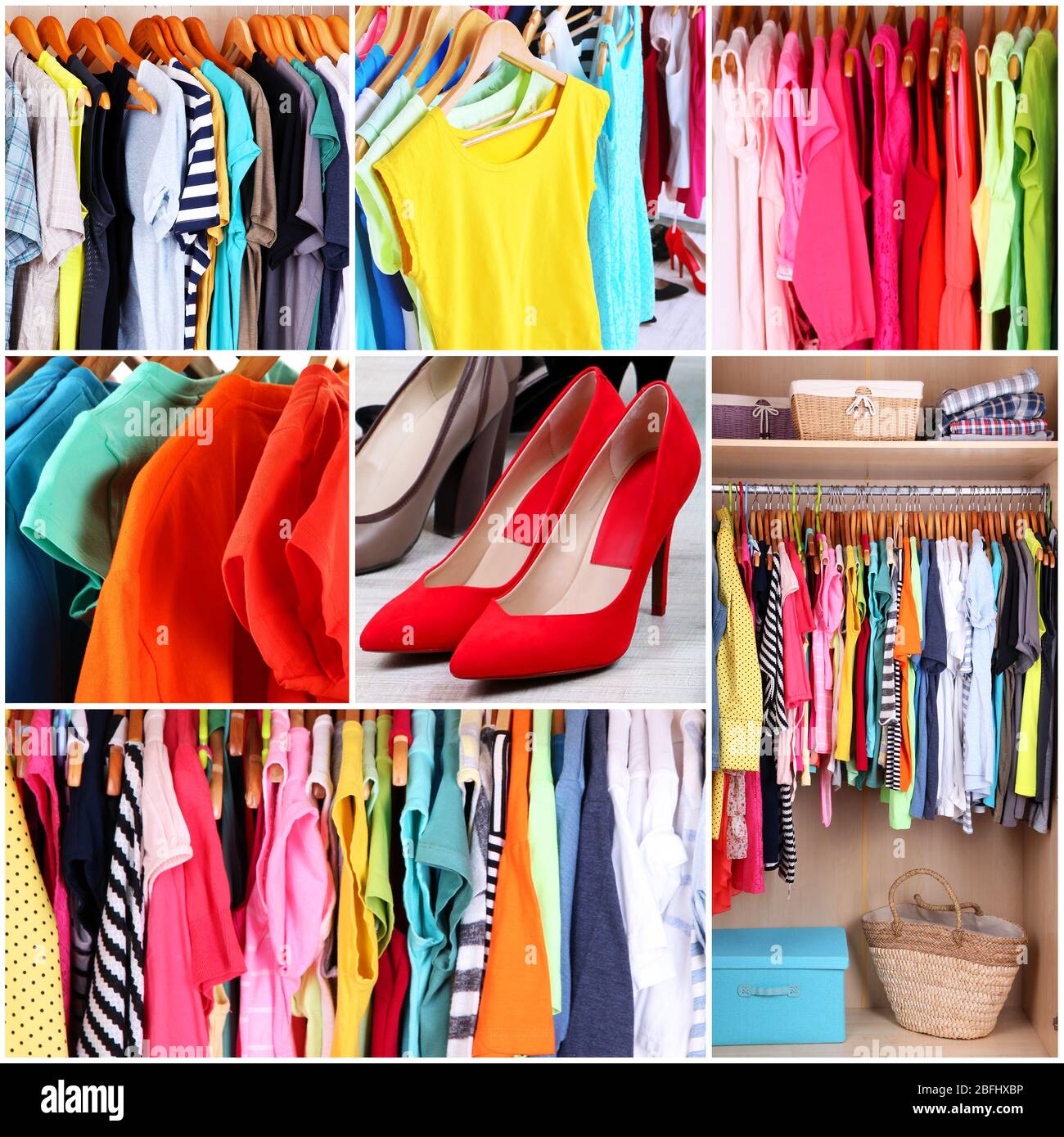 Wardrobe with clothes collage Stock Photo - Alamy