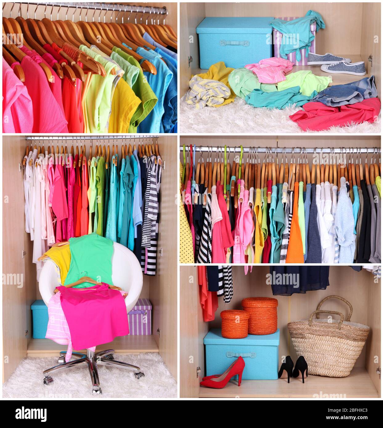 Wardrobe with clothes collage Stock Photo - Alamy