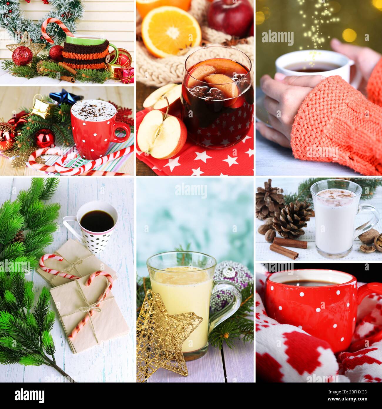 Collage delicious hot drinks hi-res stock photography and images - Alamy