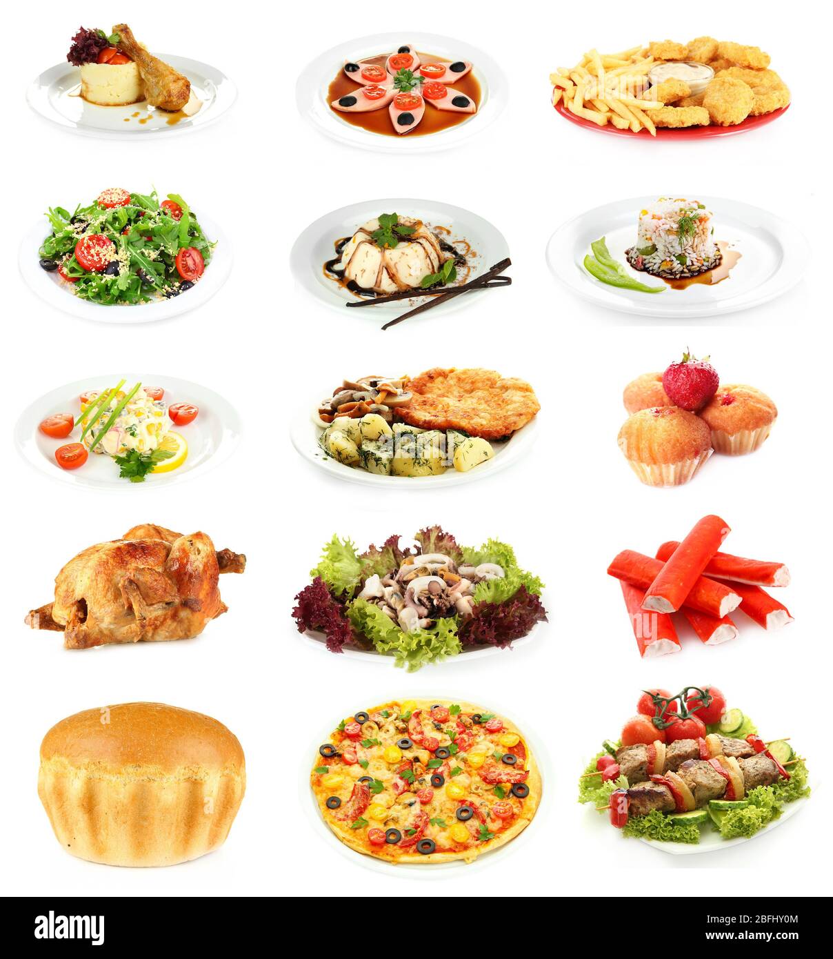 Food collage isolated on white Stock Photo - Alamy