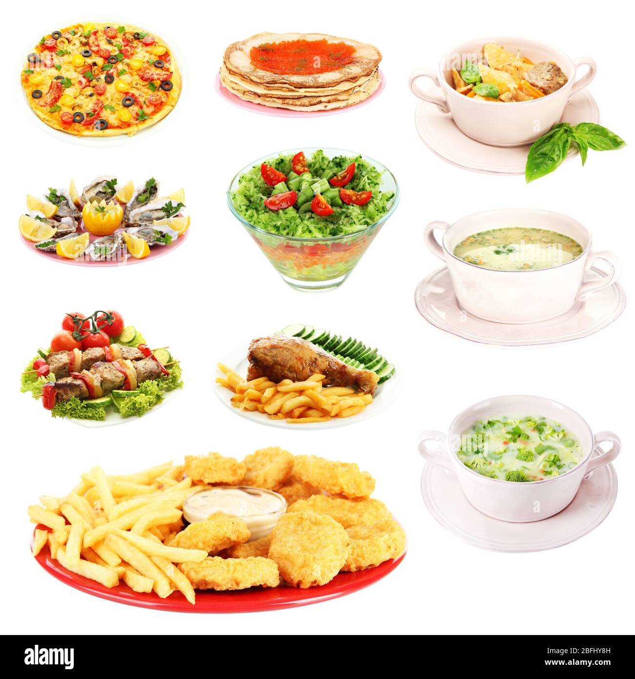 Food collage isolated on white Stock Photo - Alamy