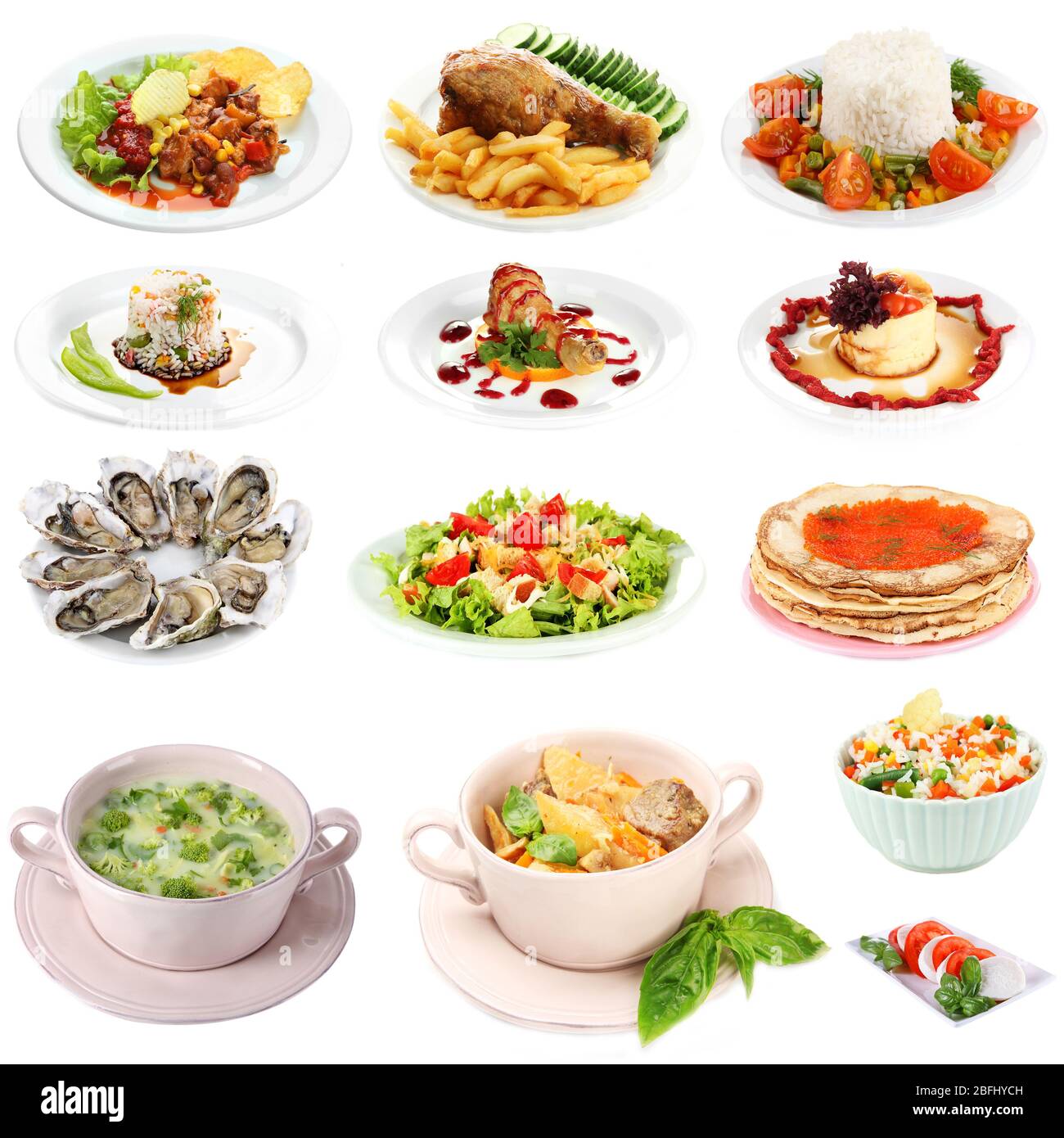 Food collage isolated on white Stock Photo - Alamy