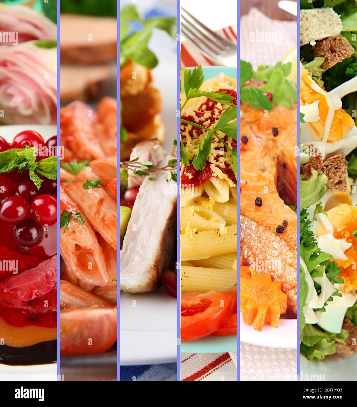 Collage of delicious food close-up Stock Photo - Alamy