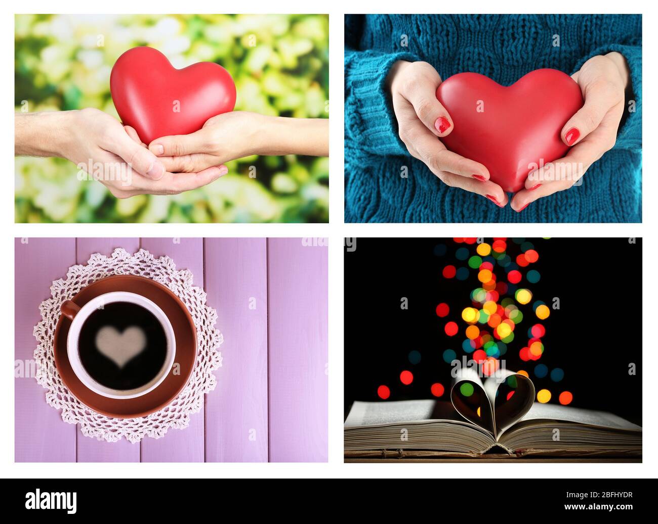 Collage of pictures with different hearts Stock Photo - Alamy