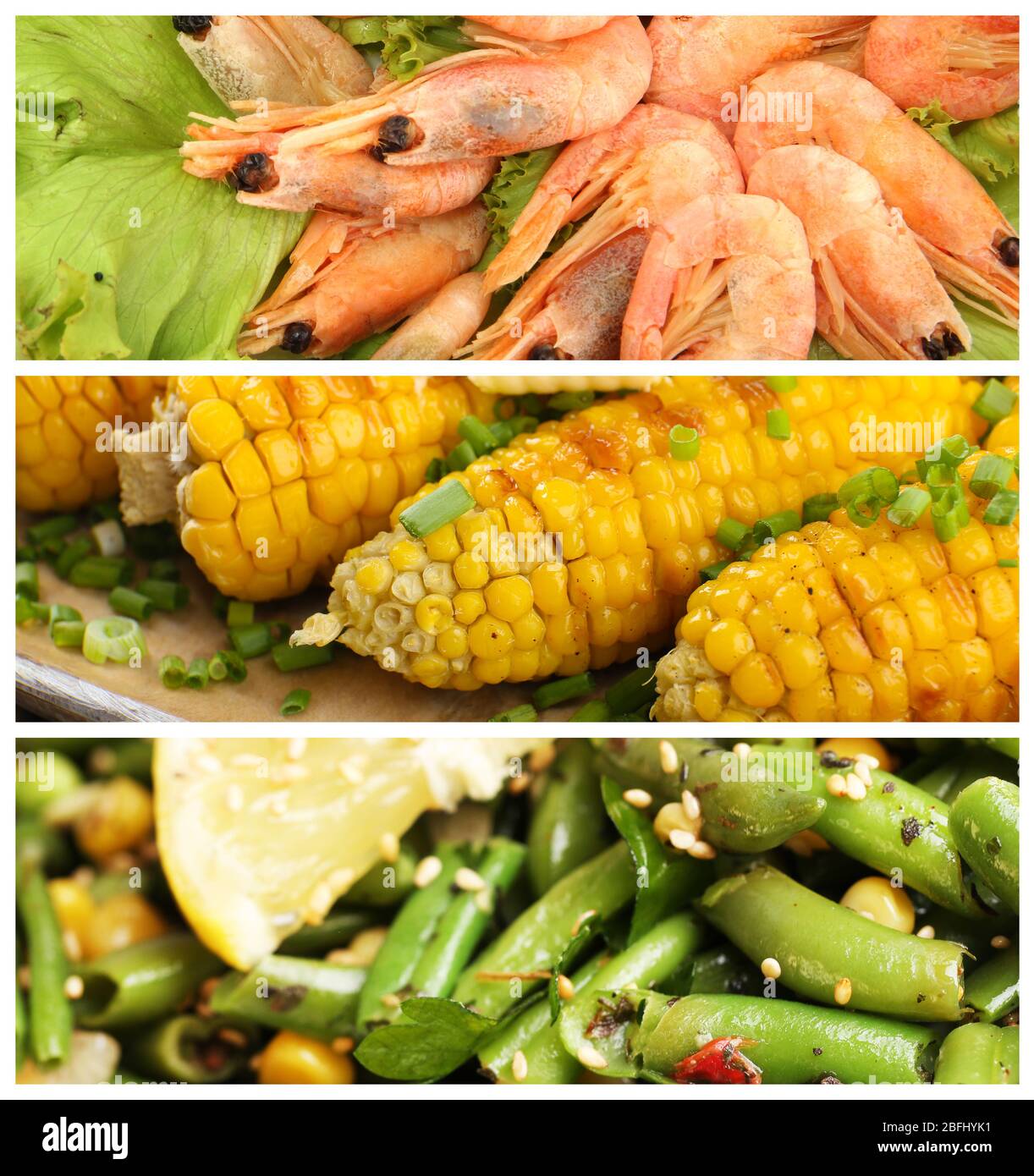 Collage of delicious food close-up Stock Photo - Alamy