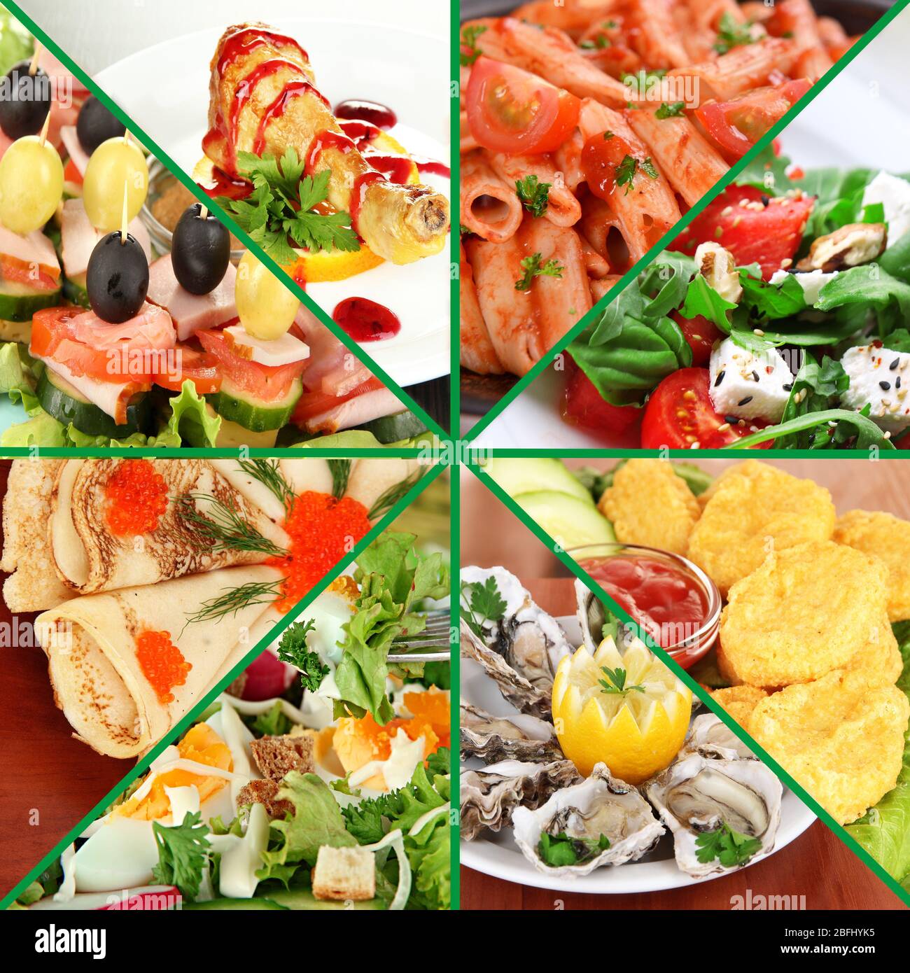 Collage of delicious food close-up Stock Photo - Alamy