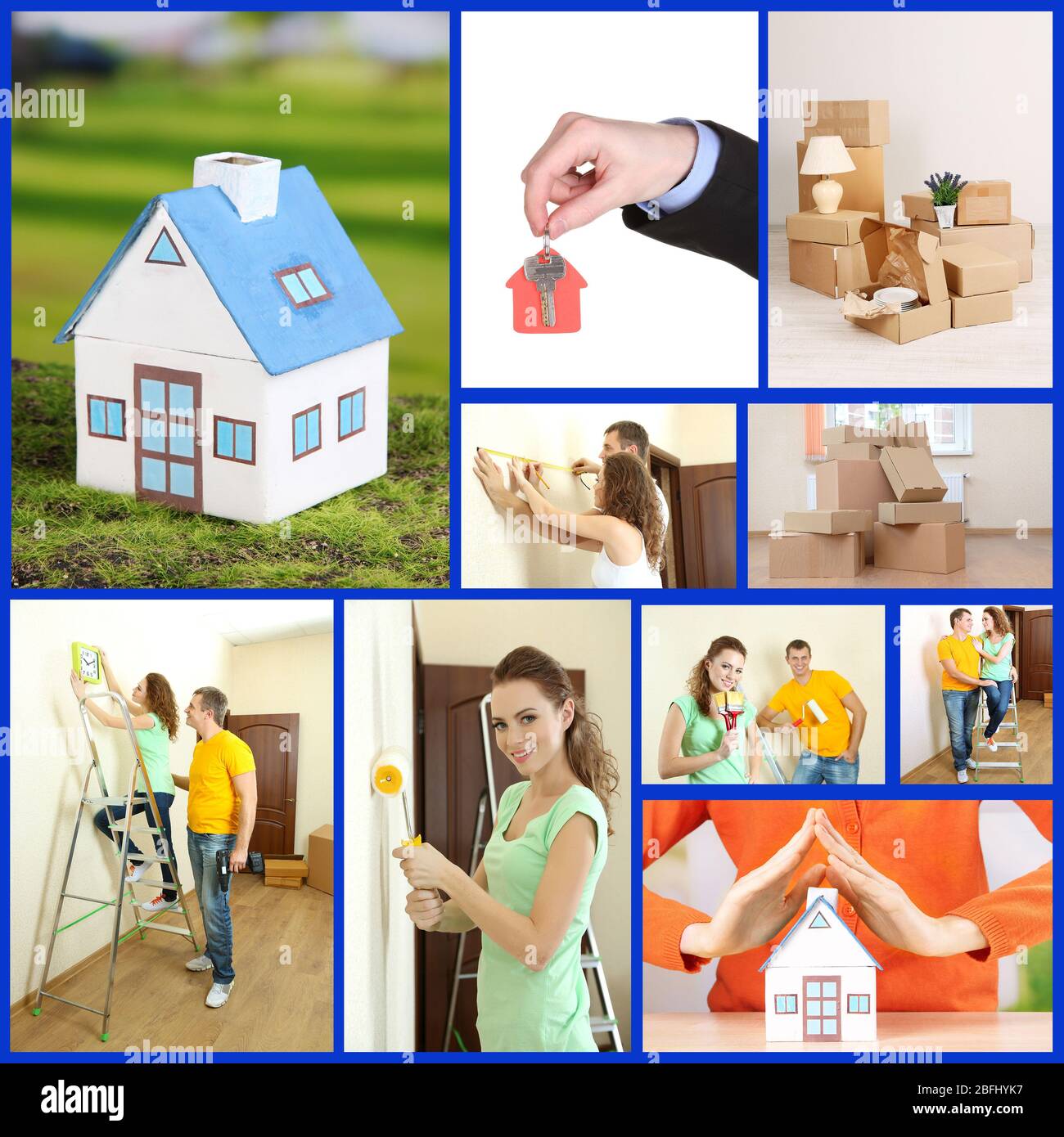 Moving new home collage hi-res stock photography and images - Alamy