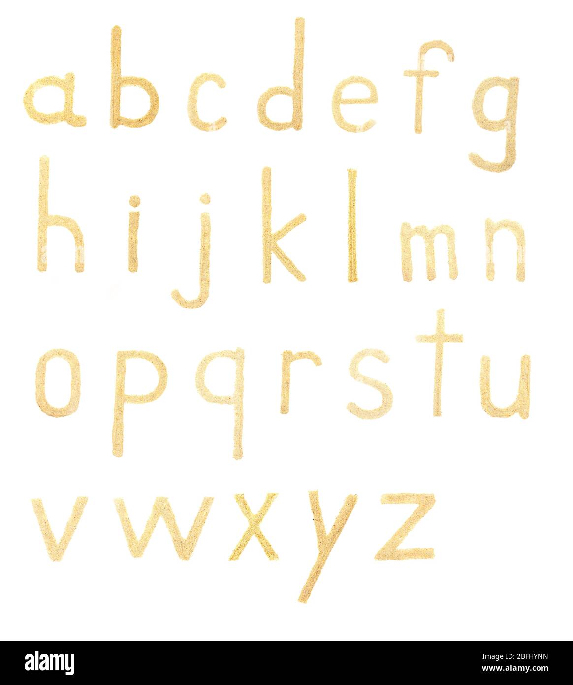Sand alphabet letters isolated on white Stock Photo - Alamy