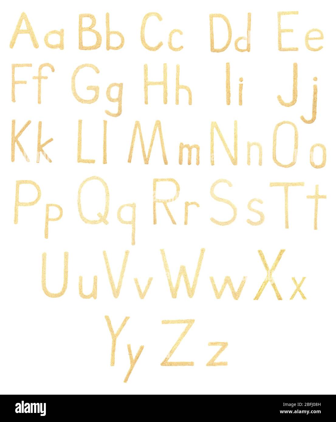 Sand alphabet letters isolated on white Stock Photo - Alamy