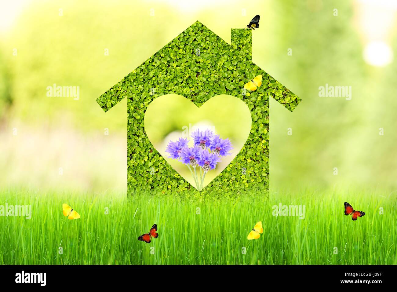 Dream house on nature background Stock Photo - Alamy