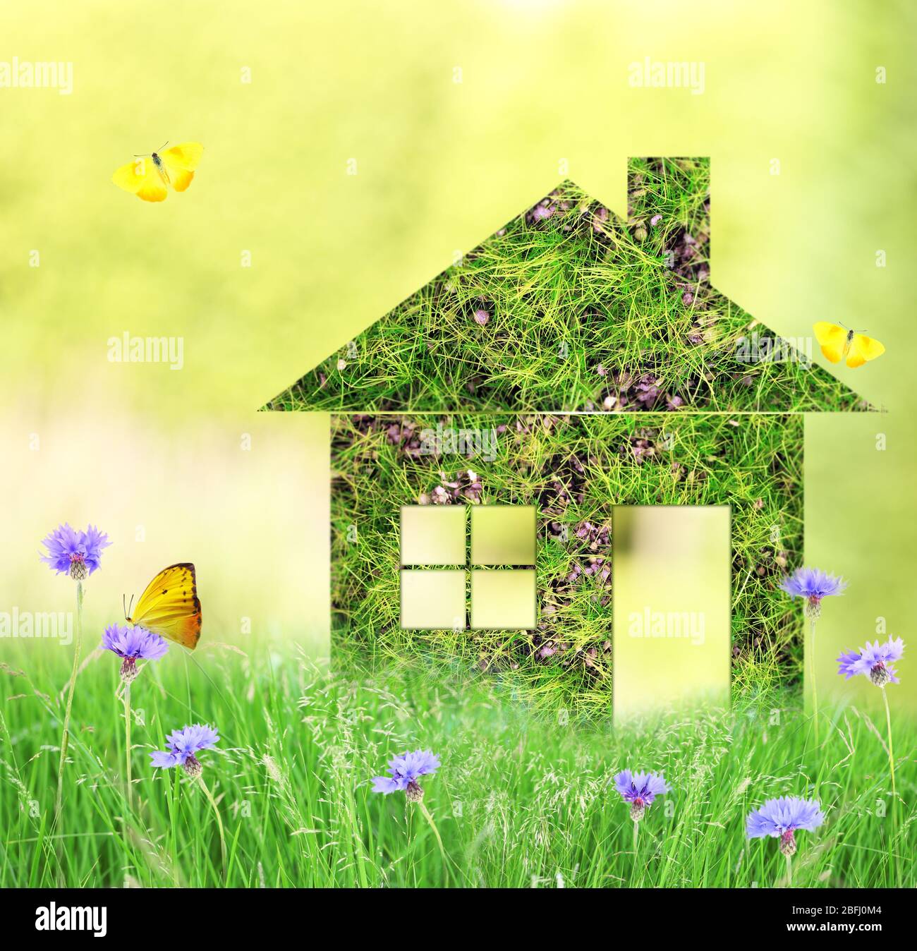 Dream house on nature background Stock Photo - Alamy