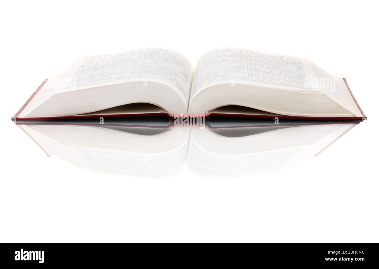 Open book isolated on white Stock Photo - Alamy
