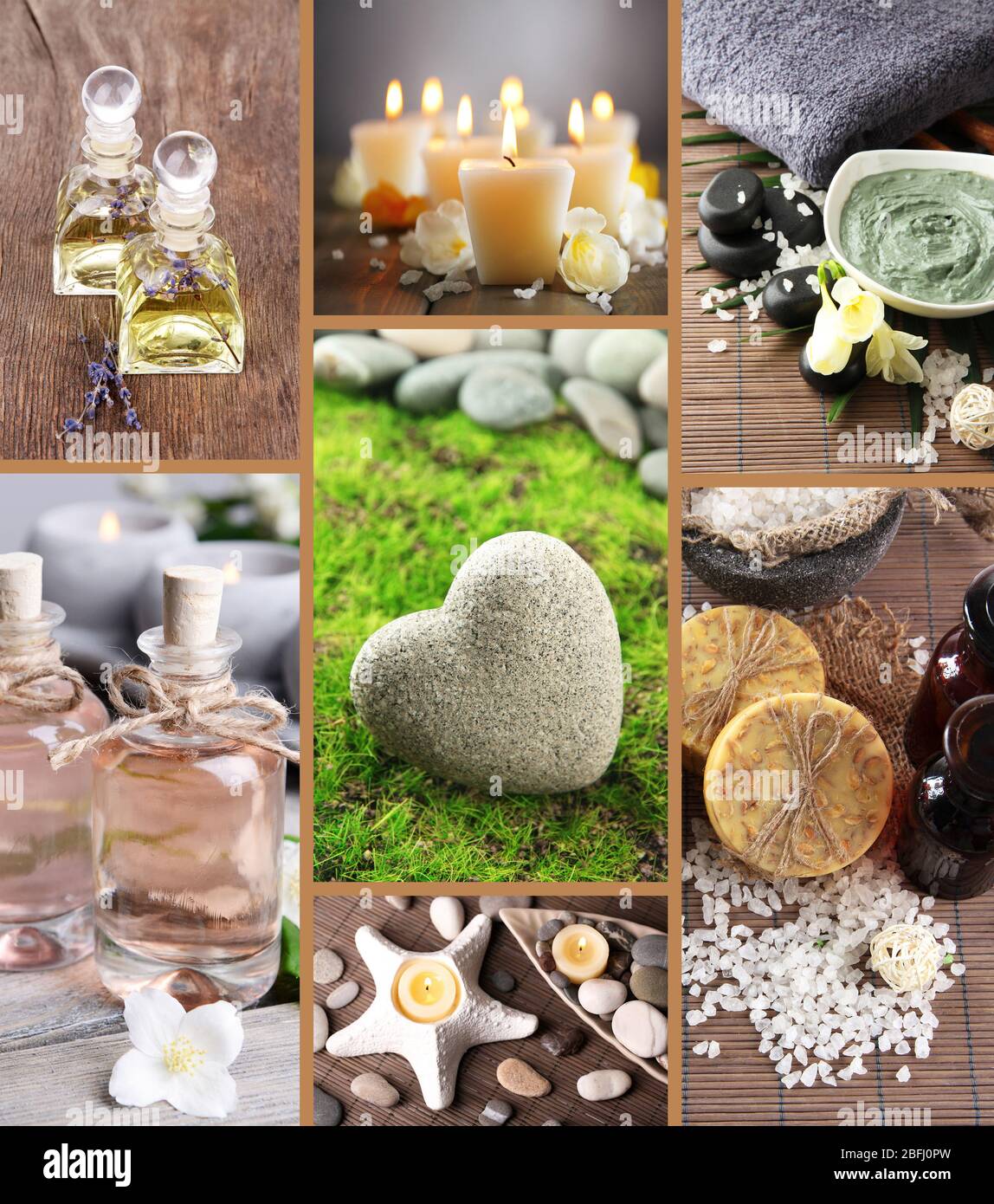 Spa setting collage Stock Photo - Alamy