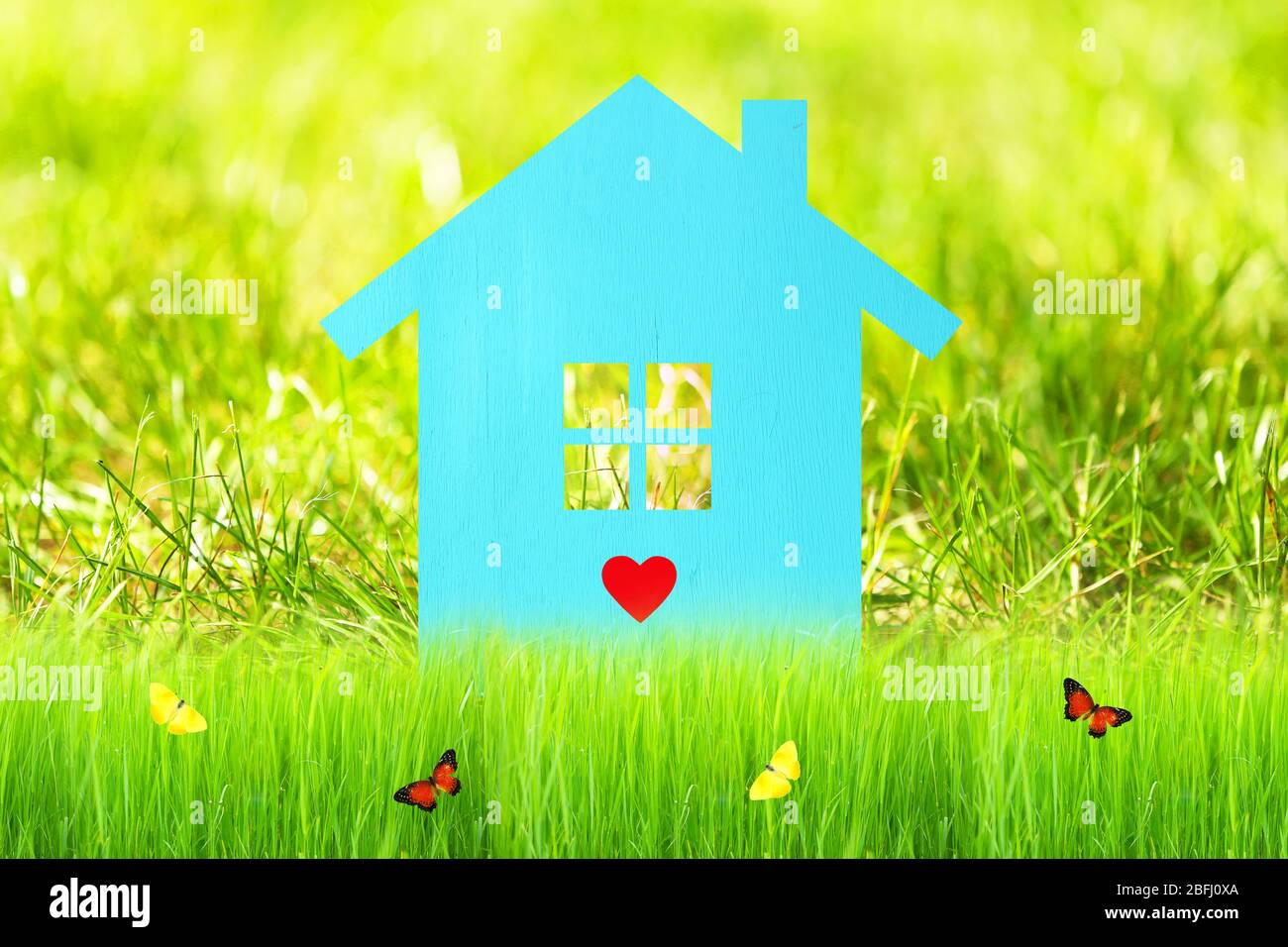 Dream house on nature background Stock Photo - Alamy