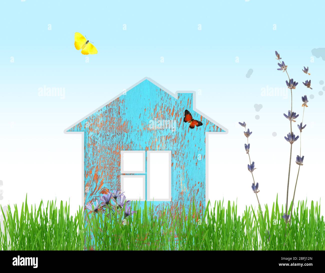 Dream house on nature background Stock Photo - Alamy