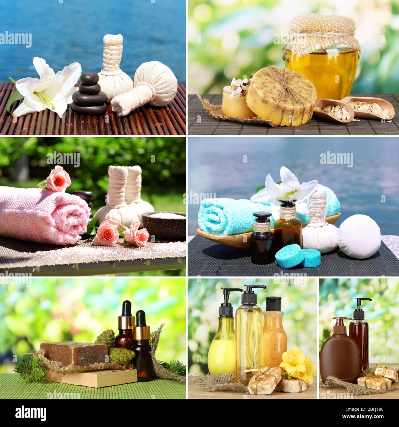 Spa remedies collage Stock Photo - Alamy