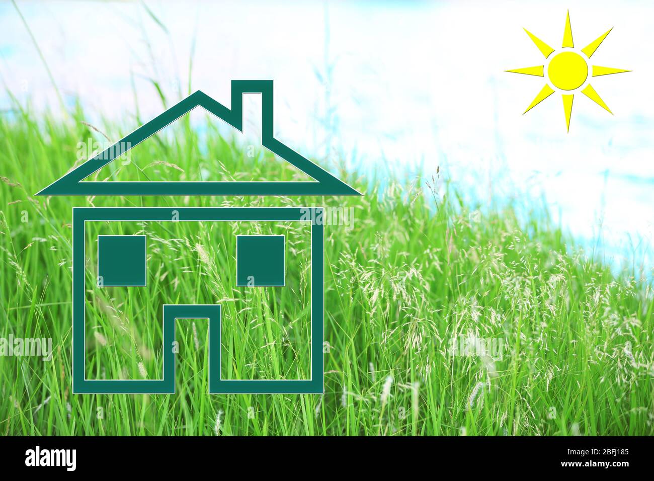 Dream house on nature background Stock Photo - Alamy
