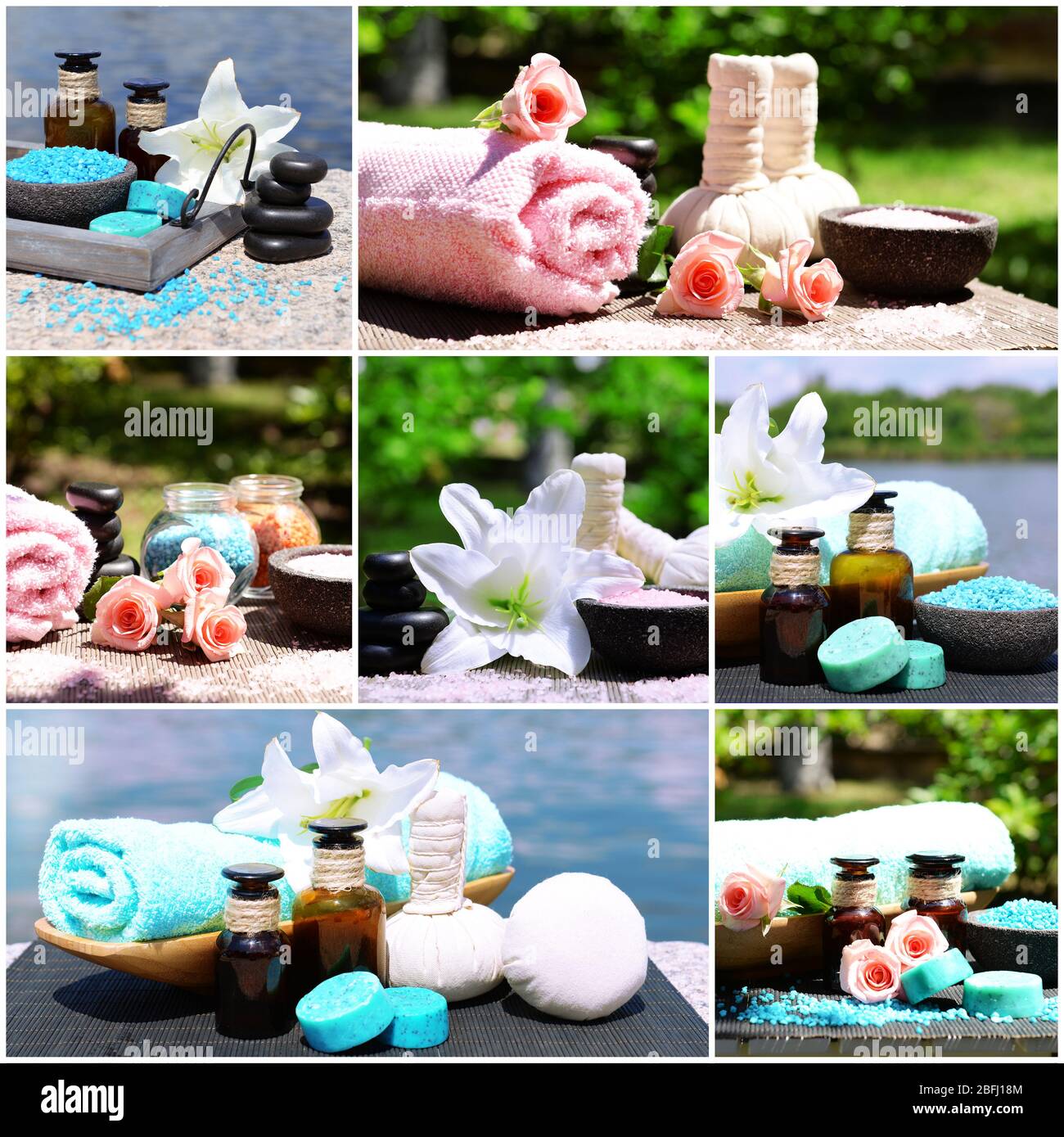 Spa remedies collage Stock Photo - Alamy