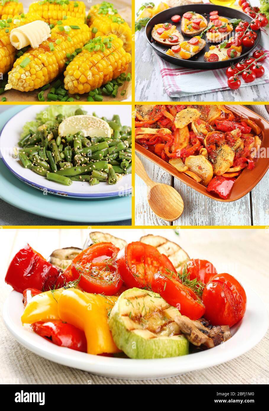 Collage of vegetable dishes Stock Photo - Alamy