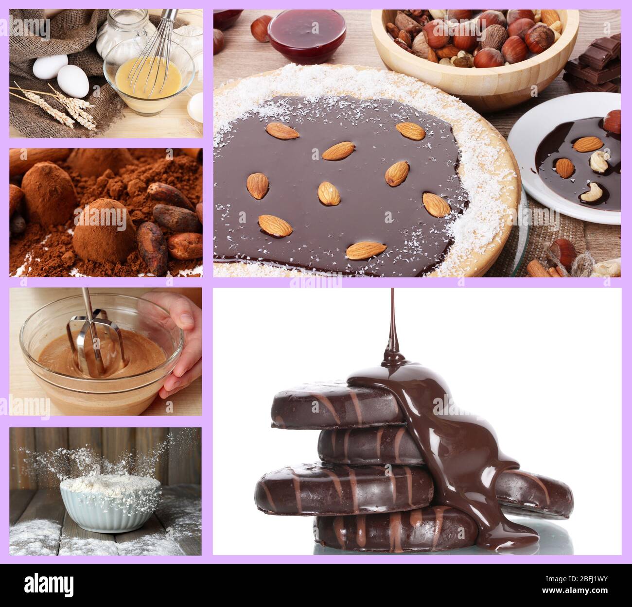 Confectionery theme collage Stock Photo - Alamy