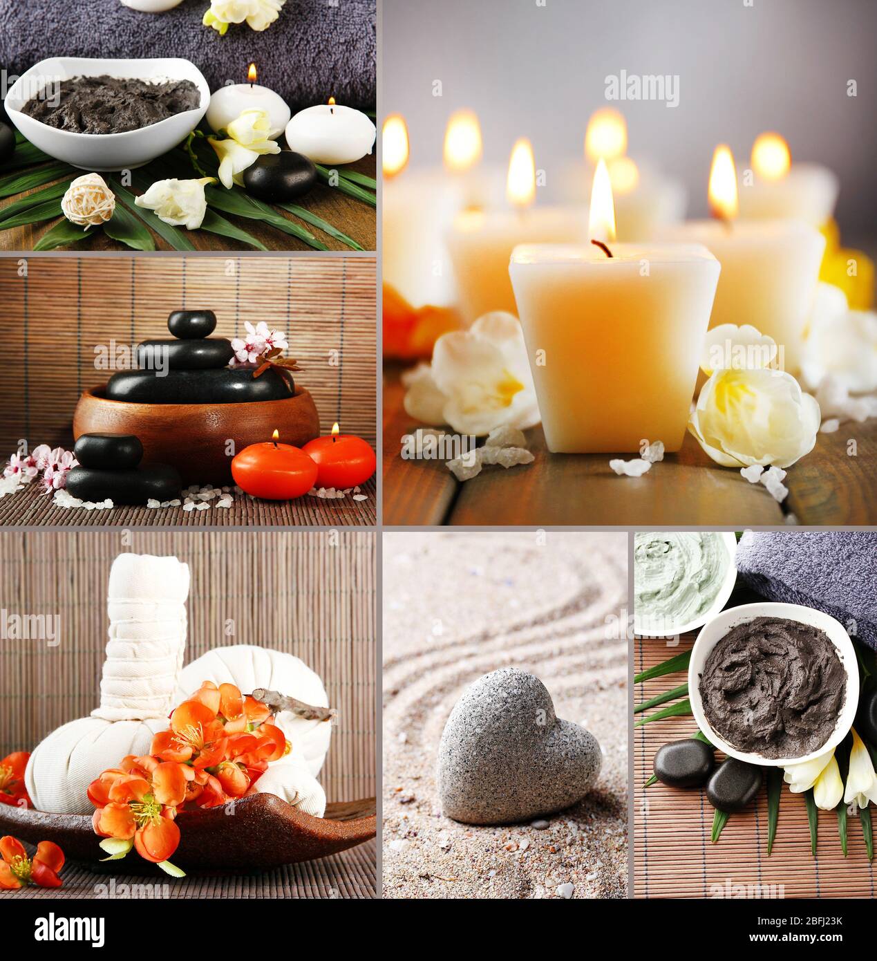 Spa therapy collage Stock Photo - Alamy