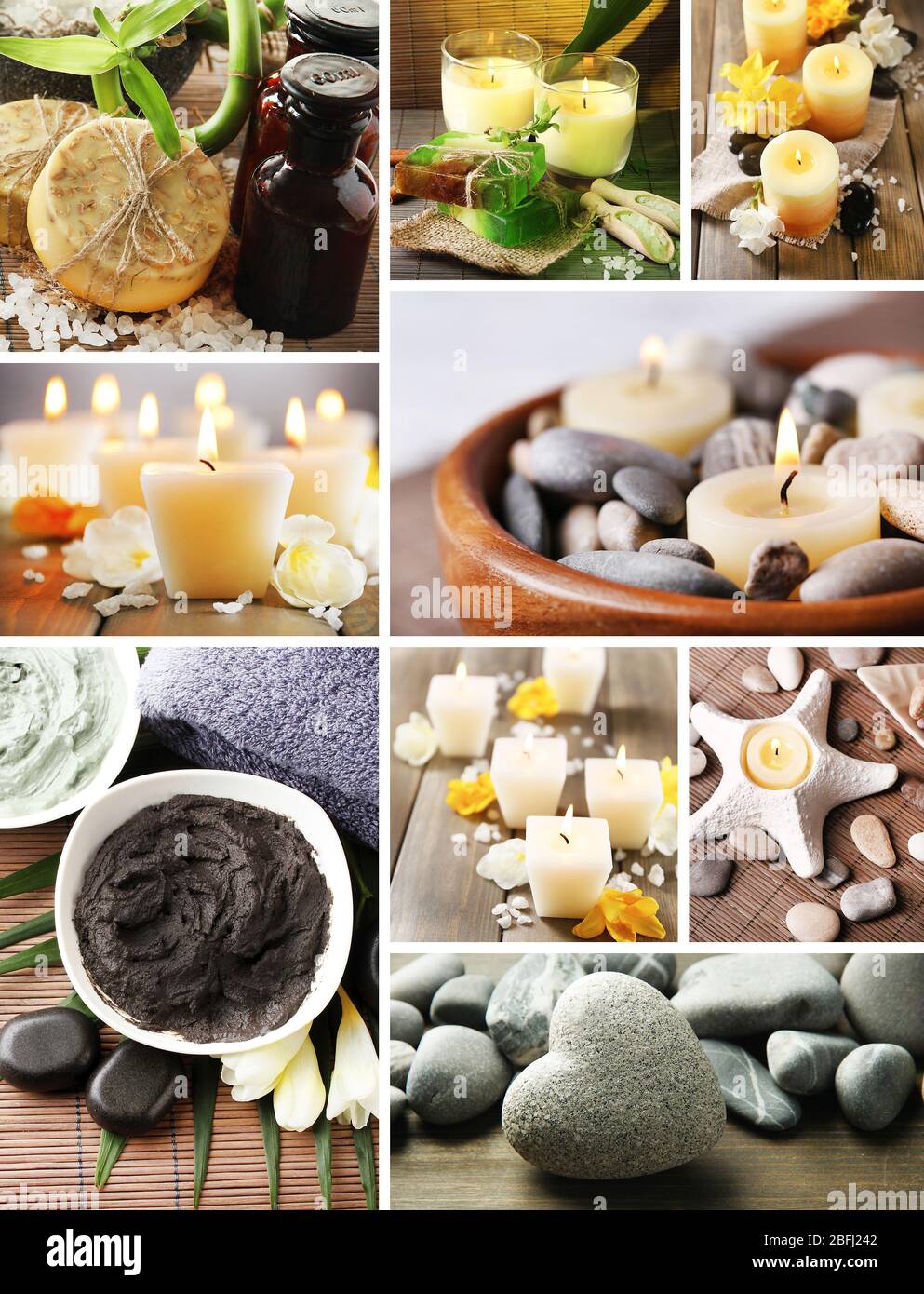 Spa therapy collage Stock Photo - Alamy