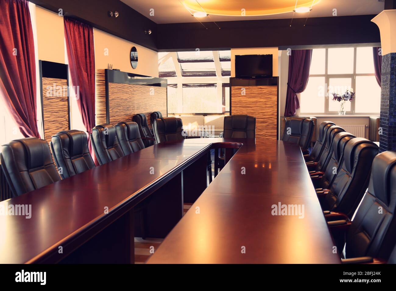 Interior of empty conference room Stock Photo - Alamy