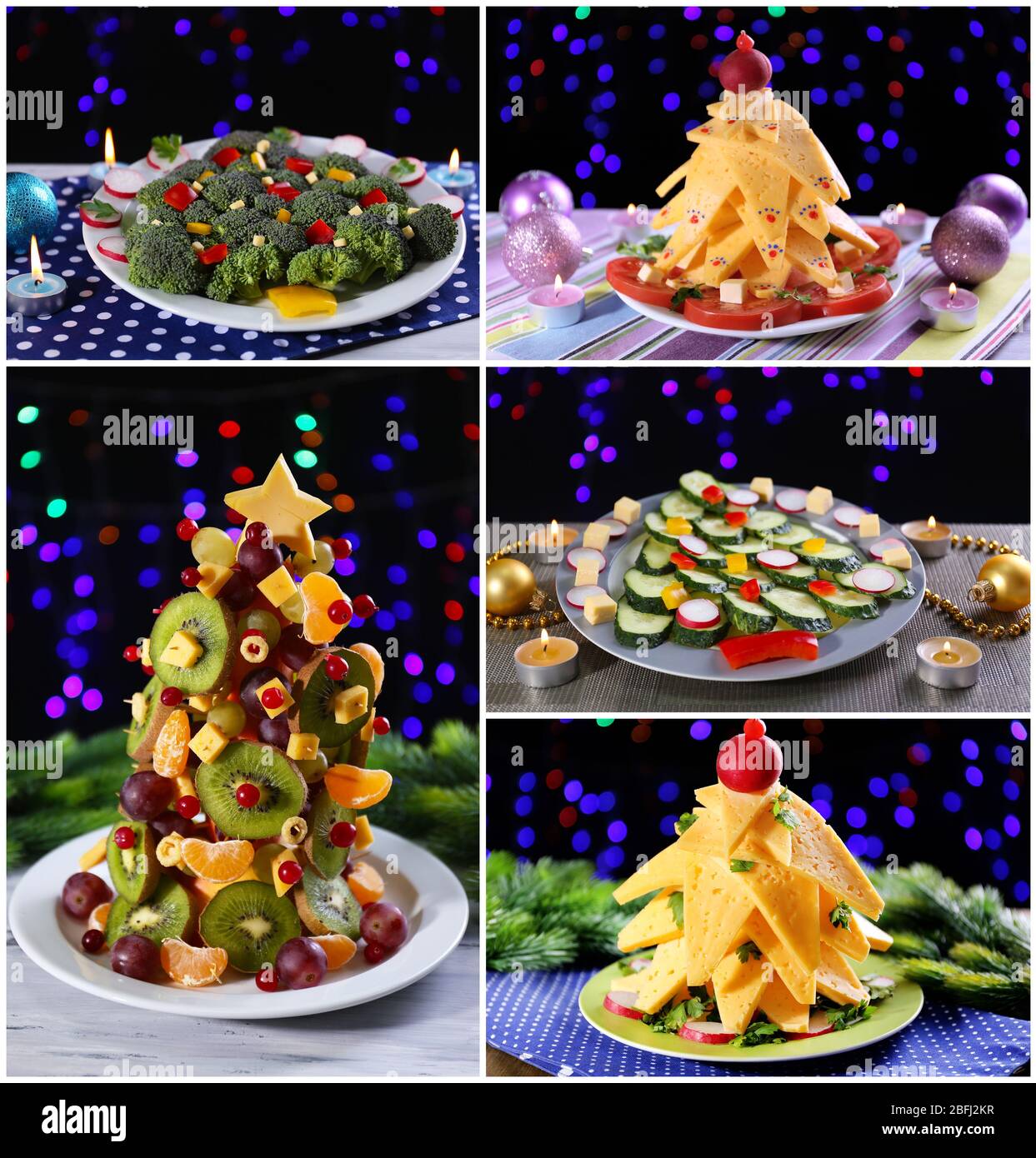 Collage of creative Christmas trees Stock Photo - Alamy