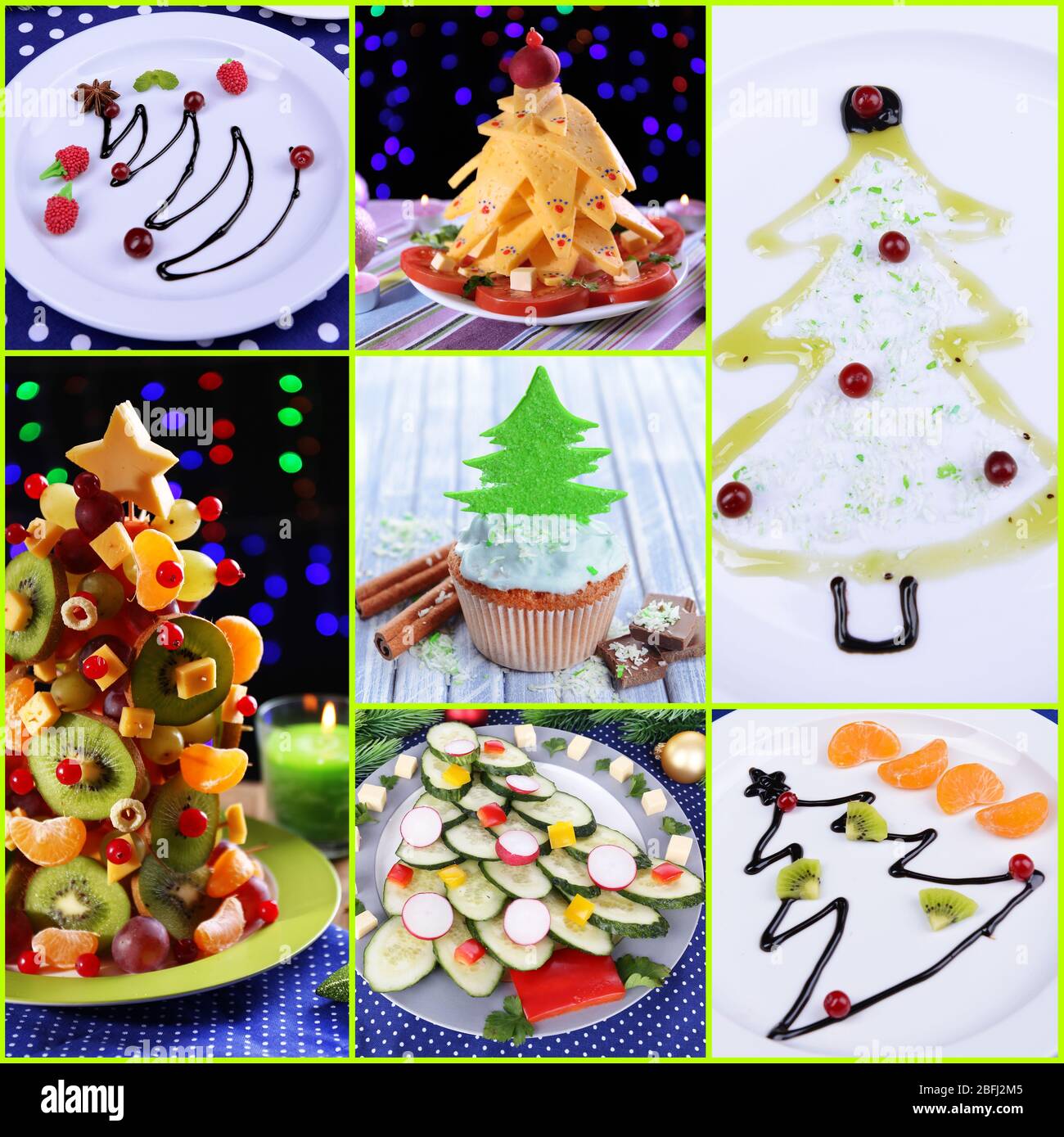 Collage of creative Christmas trees Stock Photo - Alamy