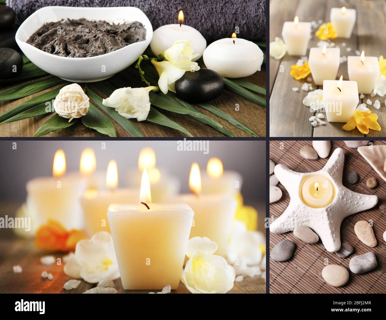Spa therapy collage Stock Photo - Alamy