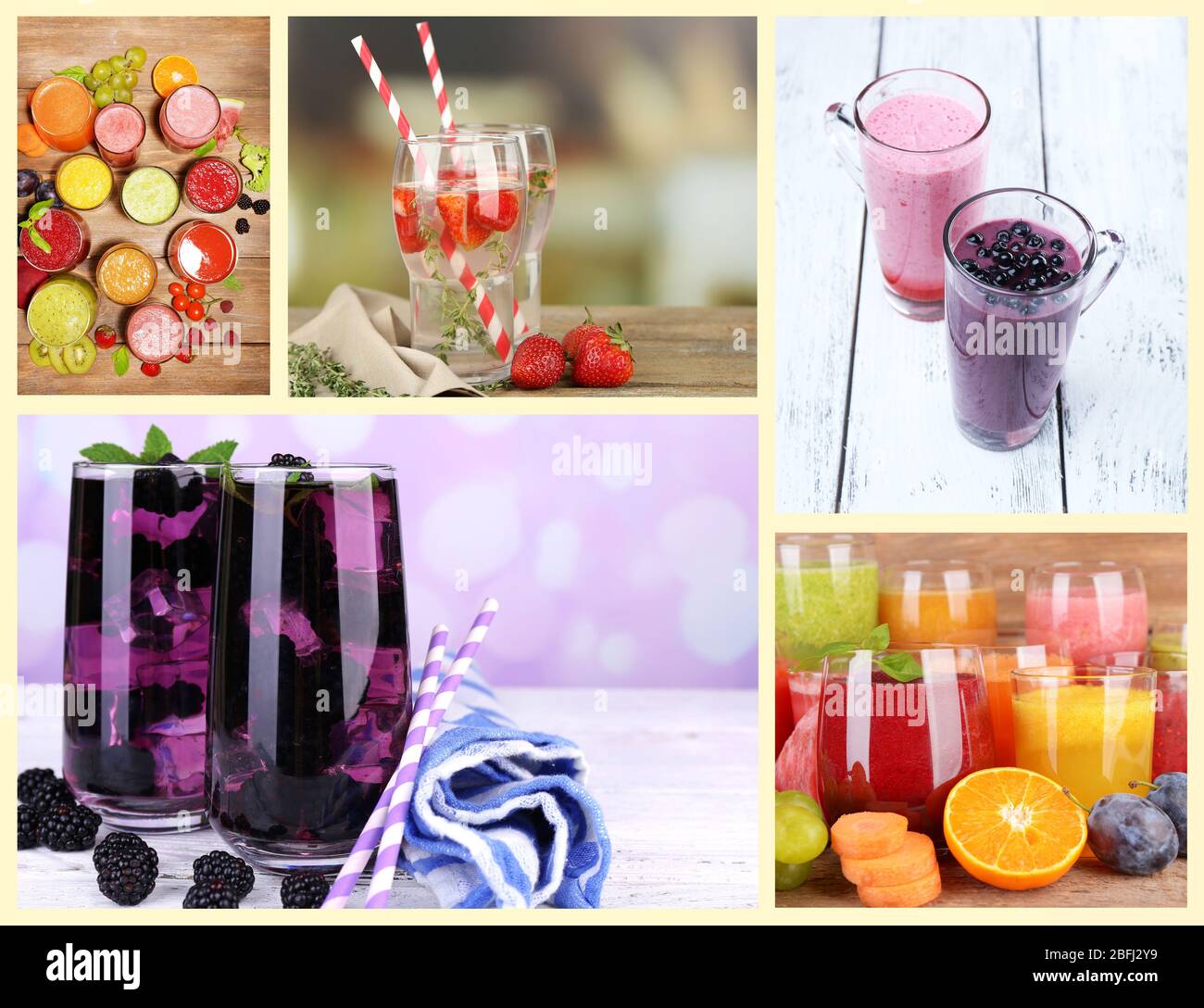 Collage of cold summer beverages Stock Photo - Alamy