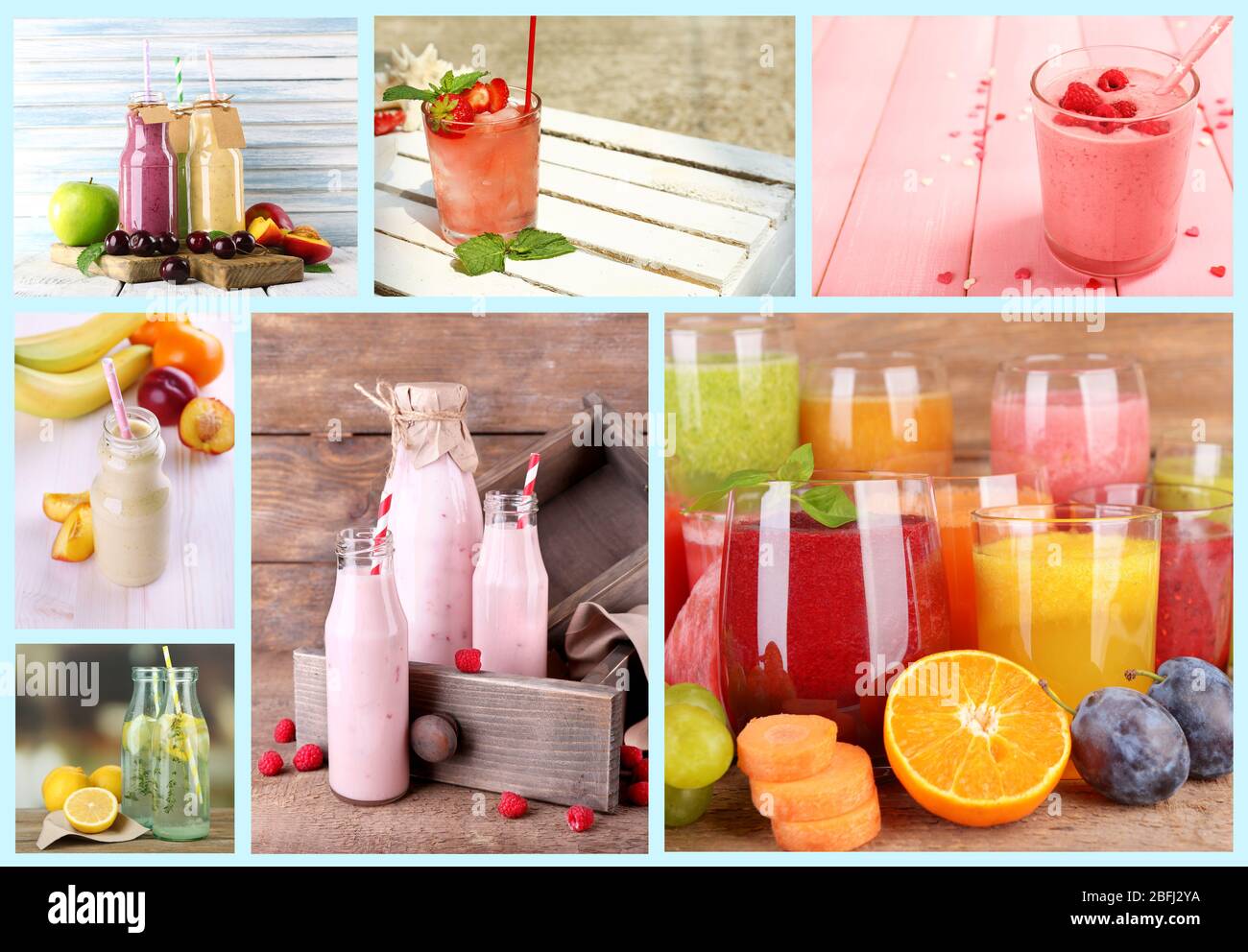 Collage of cold summer beverages Stock Photo - Alamy