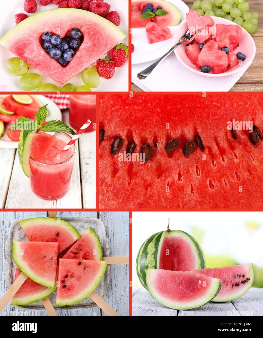 Collage sweet watermelon slice hi-res stock photography and images - Alamy