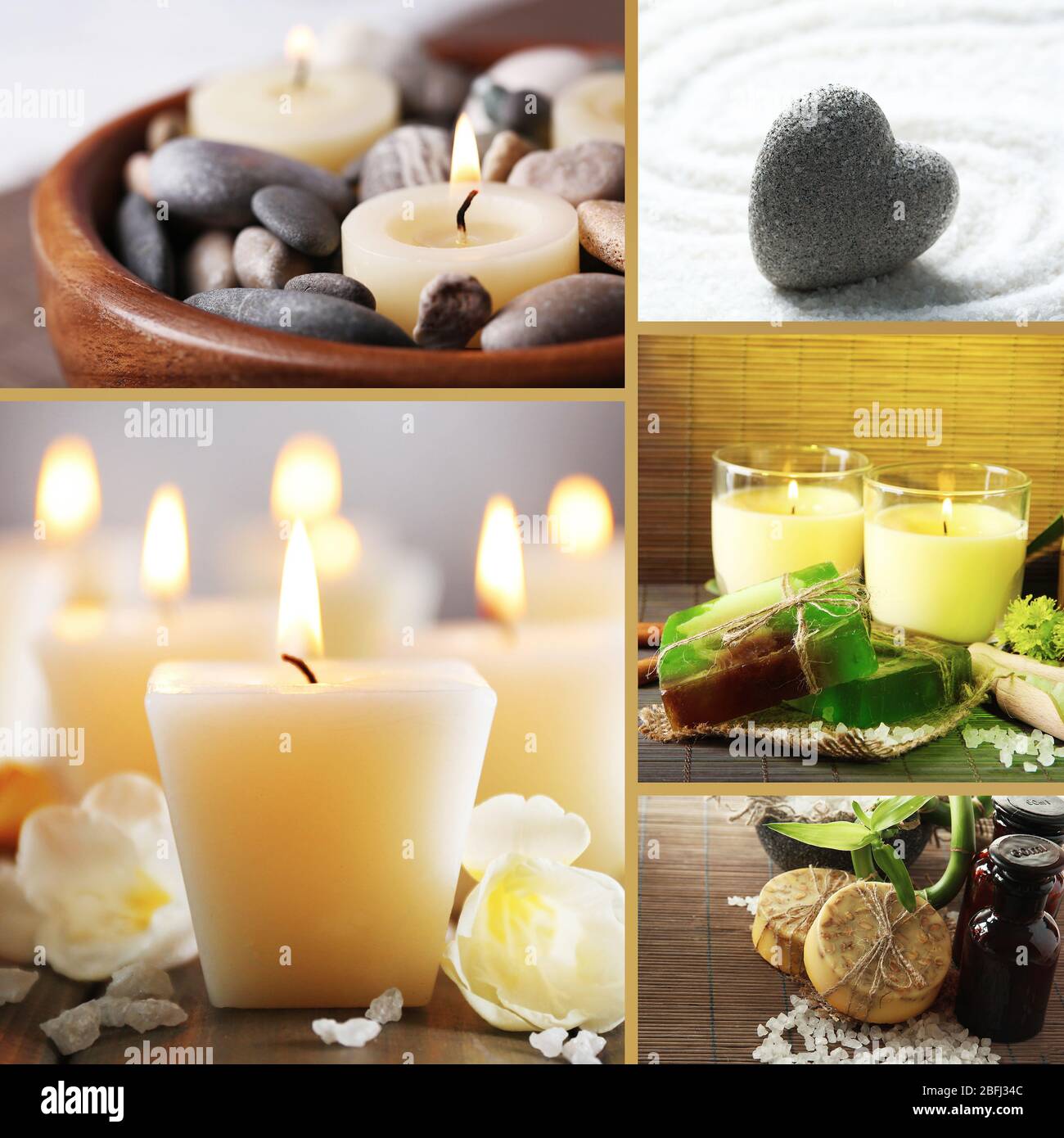 Spa therapy collage Stock Photo - Alamy