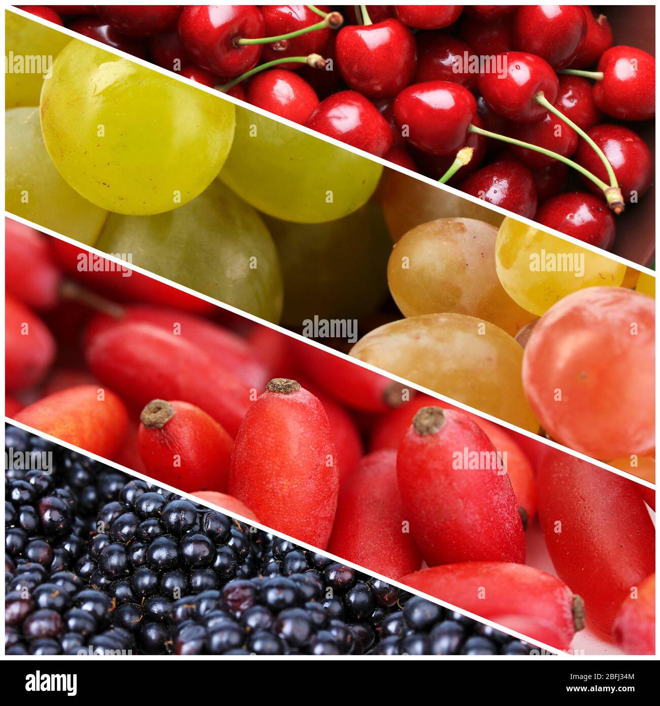 Colorful healthy fruit collage macro Stock Photo - Alamy