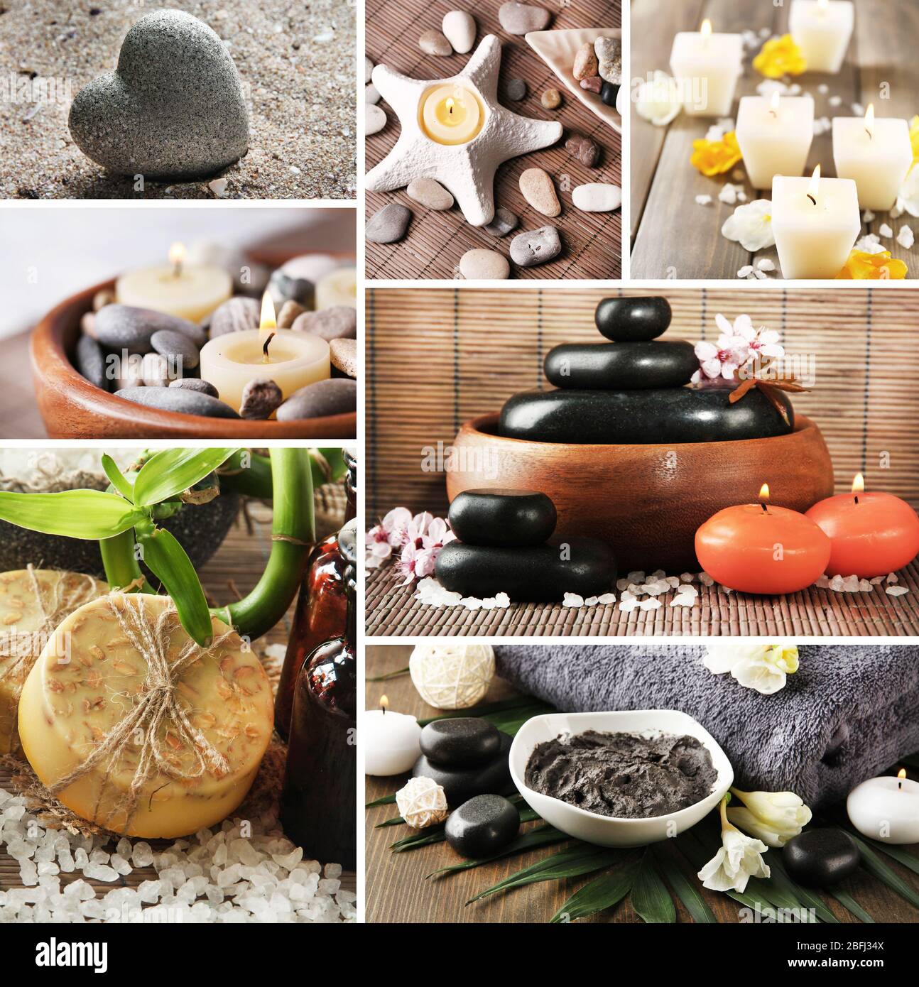 Spa therapy collage Stock Photo - Alamy