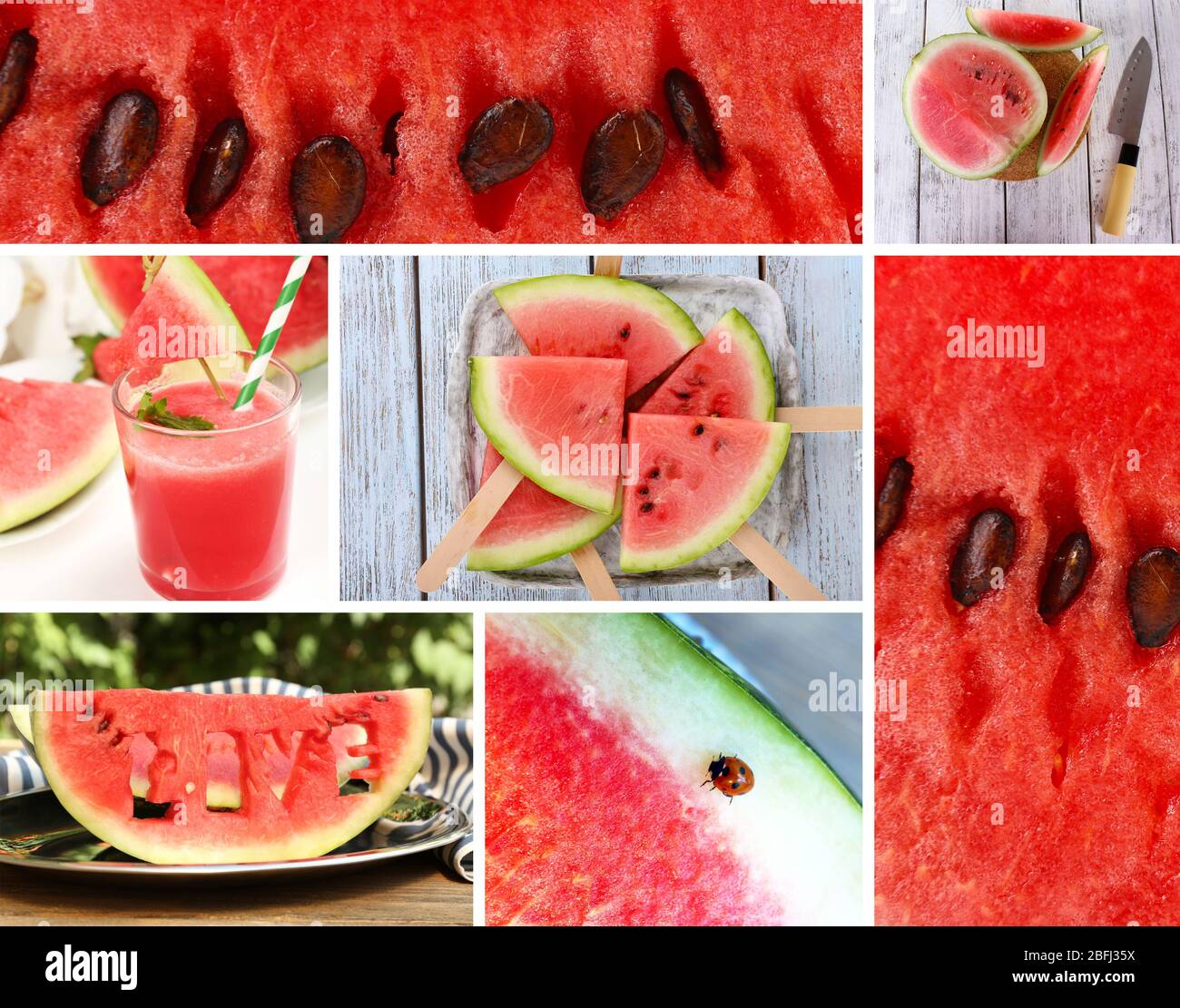 Collage sweet watermelon slice hi-res stock photography and images - Alamy