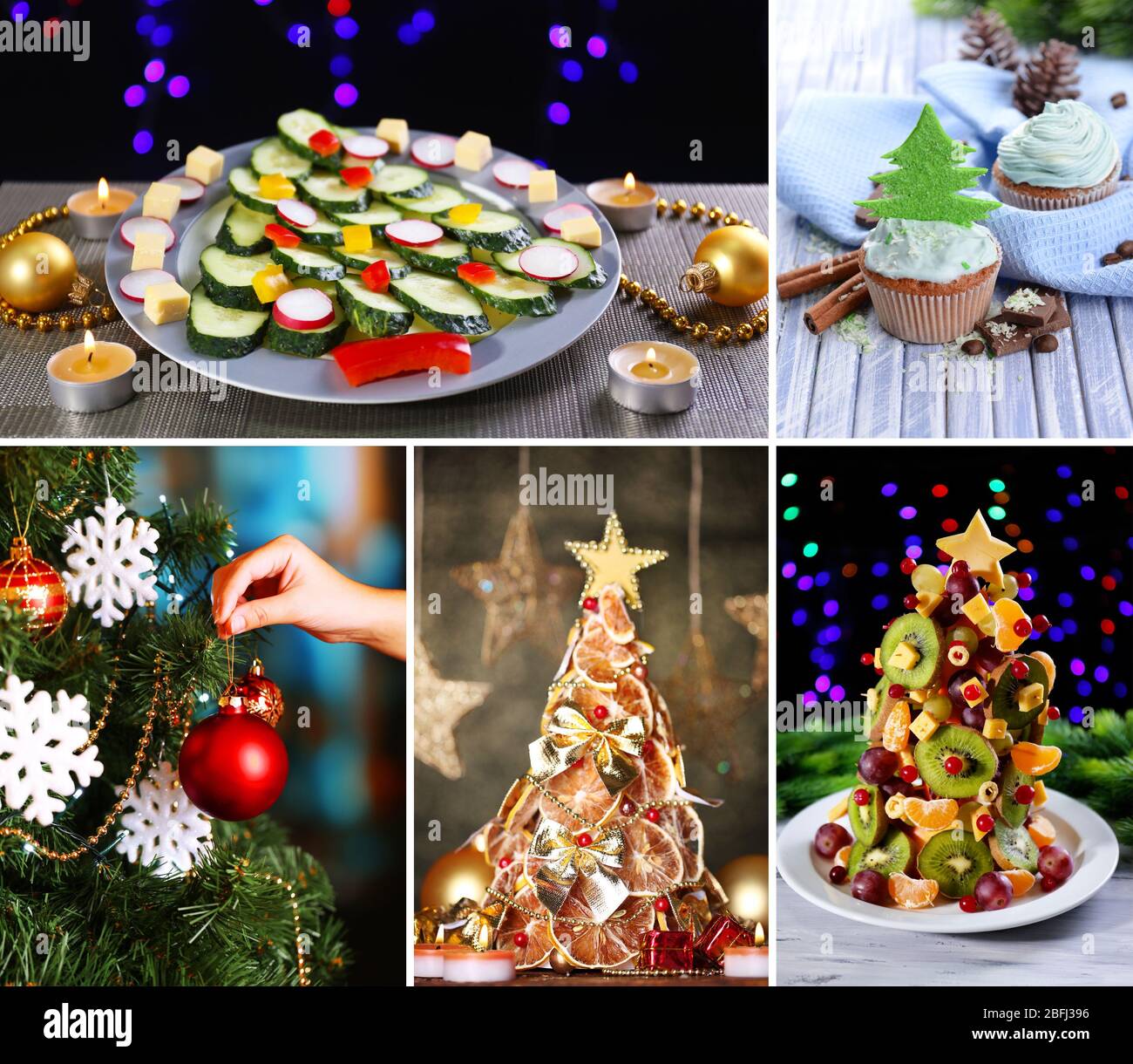 Collage of creative Christmas trees Stock Photo - Alamy