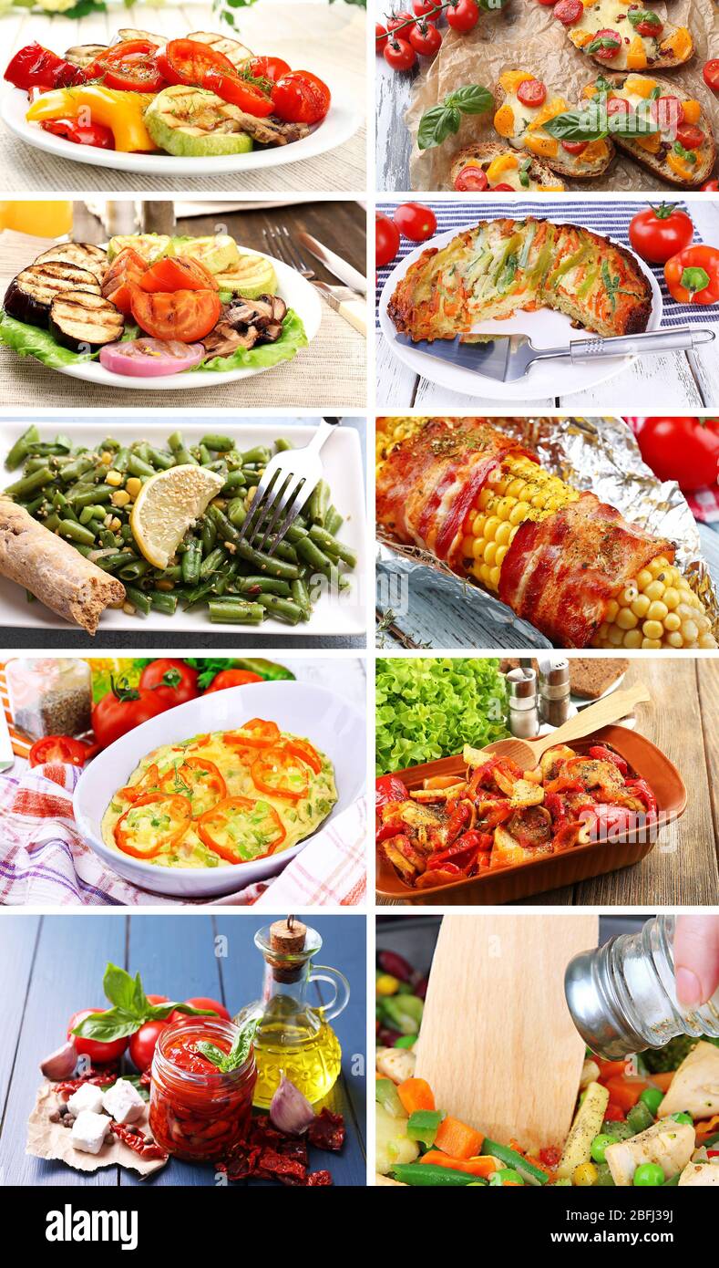 Collage of vegetable dishes Stock Photo - Alamy