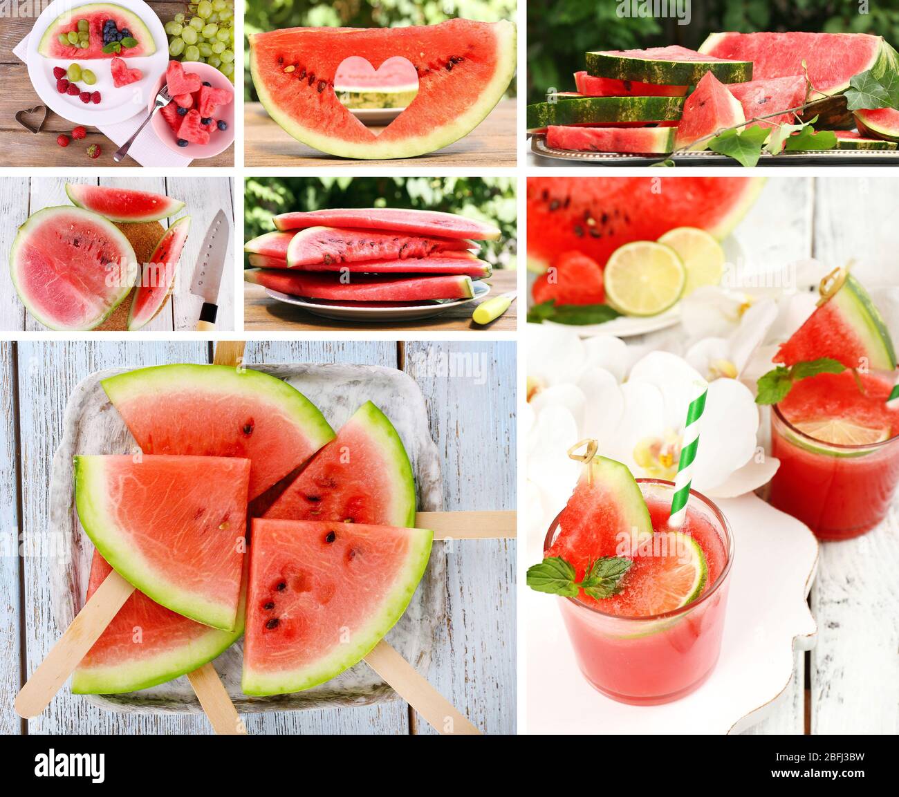 Collage of sweet watermelon Stock Photo - Alamy