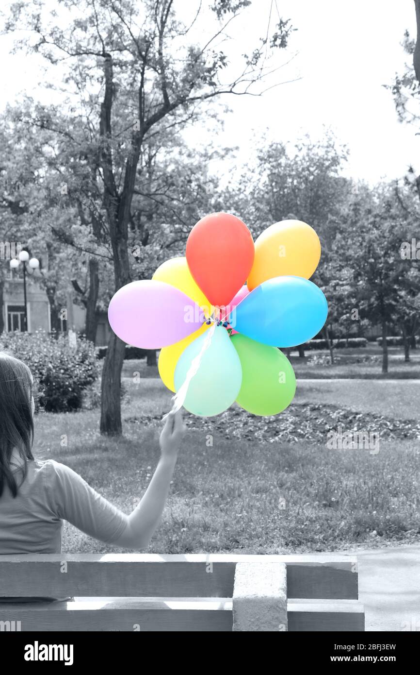 Balloons flying outdoors Stock Photo - Alamy