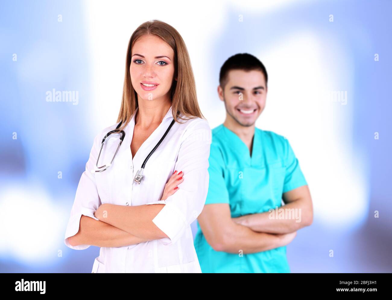 Medical workers in hospital Stock Photo - Alamy