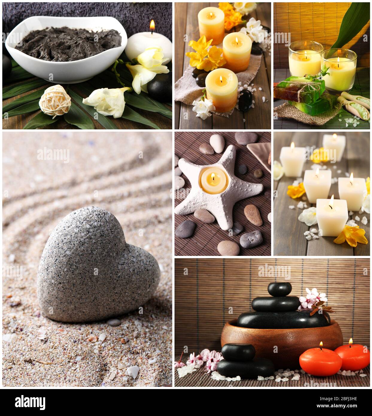 Spa therapy collage Stock Photo - Alamy