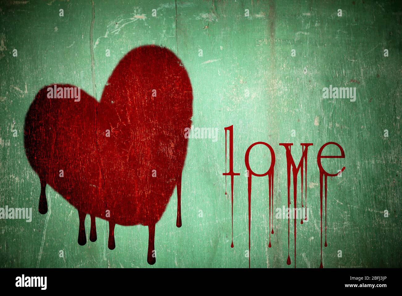 Love concept. Drawing on wooden wall background Stock Photo - Alamy
